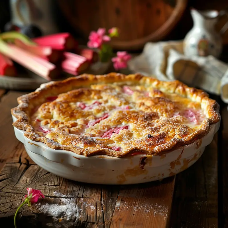 Crustless Rhubarb Custard Pie – A Magic No-Crust Dessert You’ll Love
